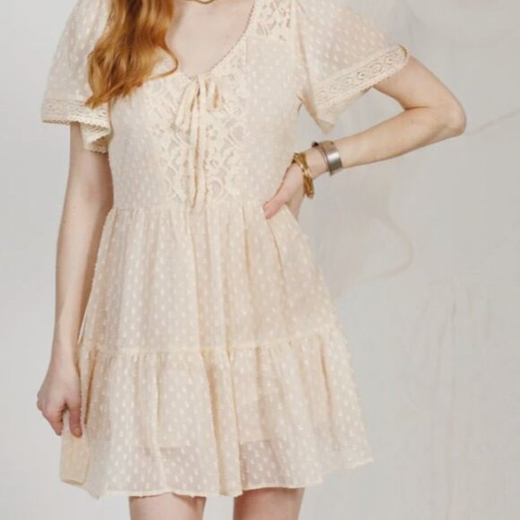 Band Of The Free | Dresses | Nwt Band Of The Free Reah Ivory Lace Mini ...